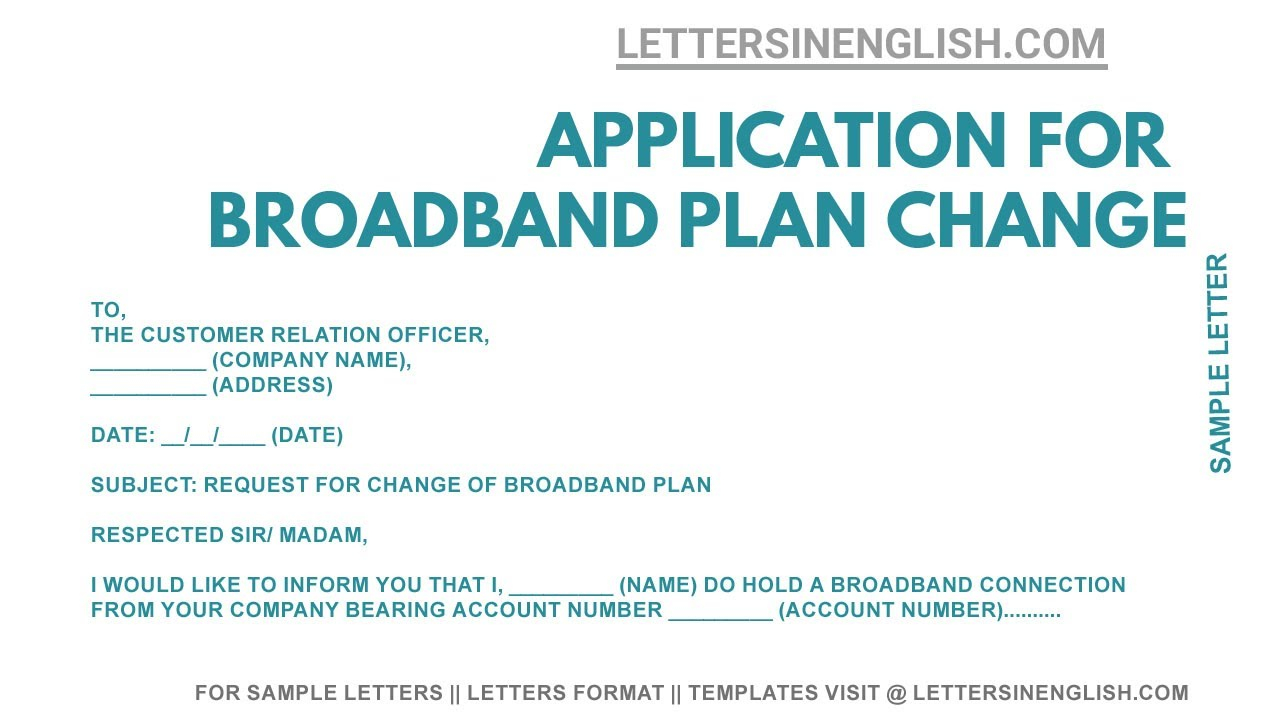 Bsnl Broadband Plans Change Application Form PlanForms